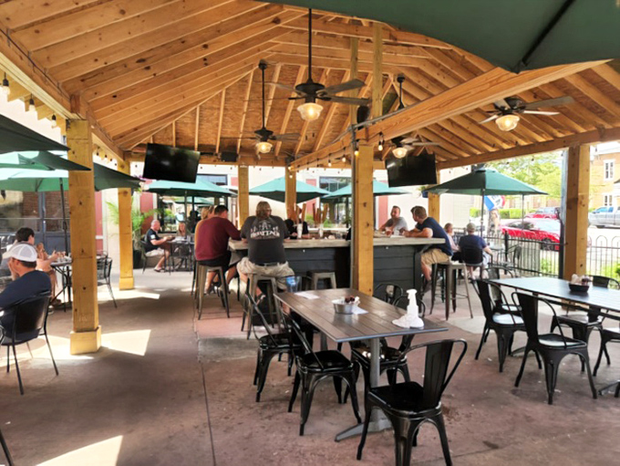 Outdoor dining extends the experience beyond four walls, where fresh air enhances already exceptional flavors under Ohio's changing skies.
