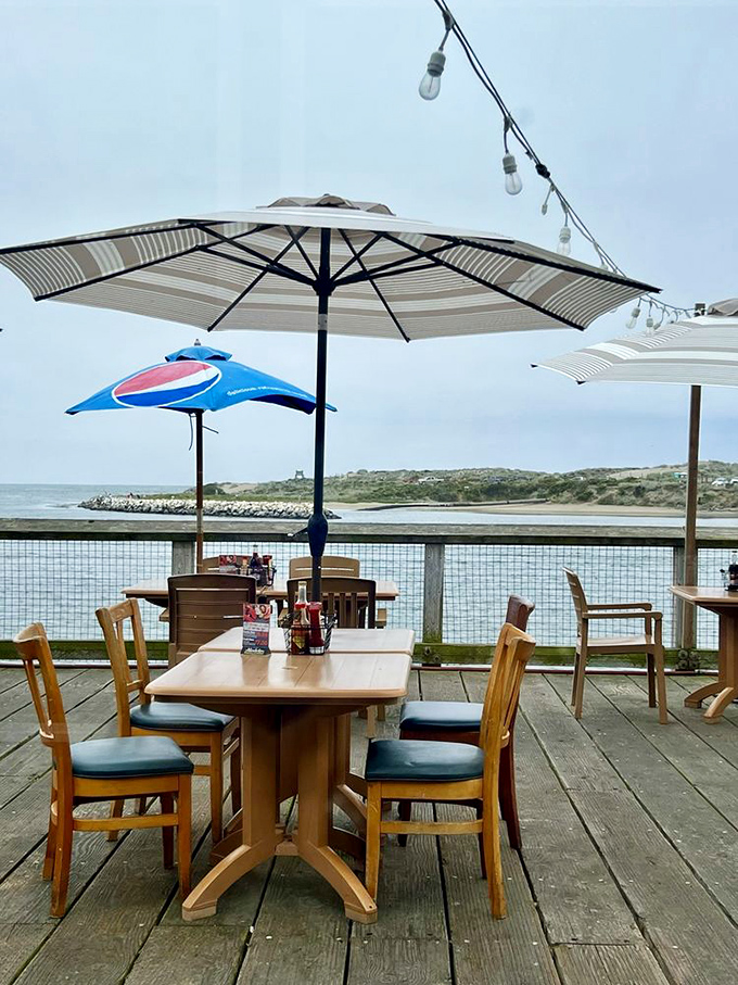 Outdoor dining with a harbor view&mdash;where every table feels like the captain's table and the sea breeze seasons every bite.