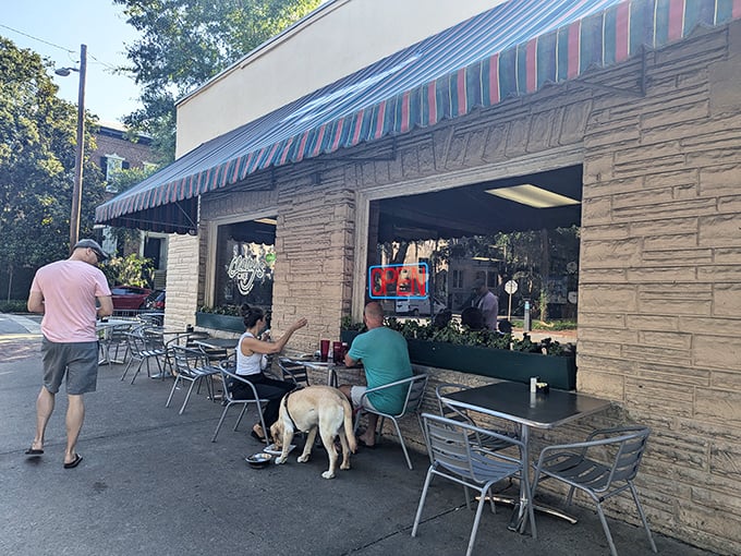 Outdoor seating lets you enjoy your breakfast while soaking up Savannah's charming street life and gentle morning breezes.