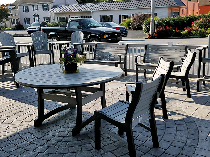 Outdoor seating for those perfect Pennsylvania days when the only thing better than comfort food is comfort food with fresh air.