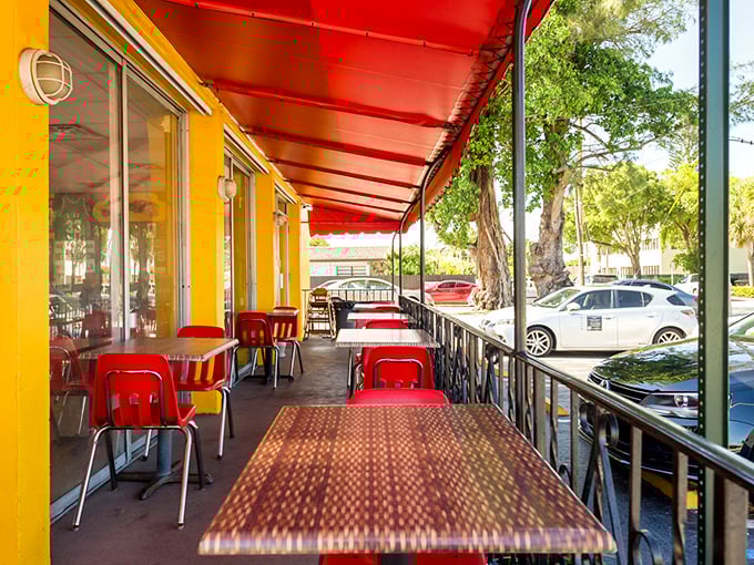 Outdoor seating lets you soak up Miami sunshine while savoring what might be Florida's best chili dogs.
