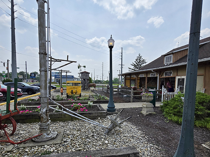 Outdoor seating for when Indiana weather cooperates and your meal needs some fresh air accompaniment.