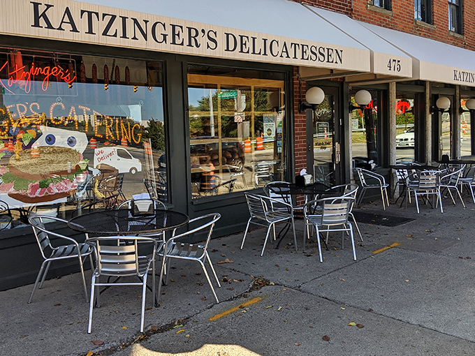 Outdoor seating for those rare perfect Ohio days when the weather and your hunger align like planetary bodies in a delicious constellation.