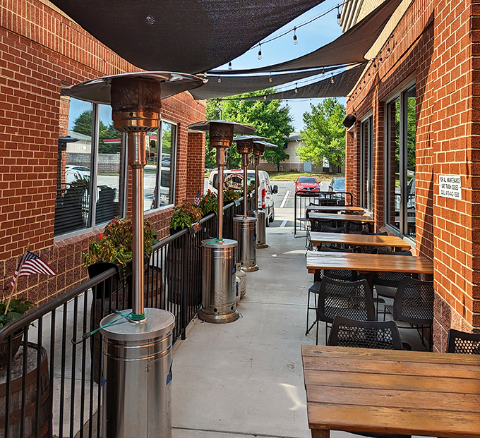 Outdoor seating where the only thing better than the fresh air is the aroma of smoked meats wafting through it.