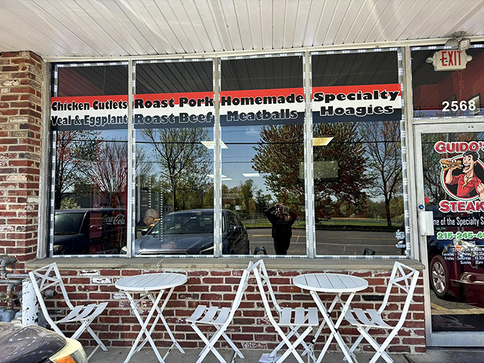 A few outdoor tables for those perfect Pennsylvania days. Sometimes a sandwich tastes even better with a side of fresh air.