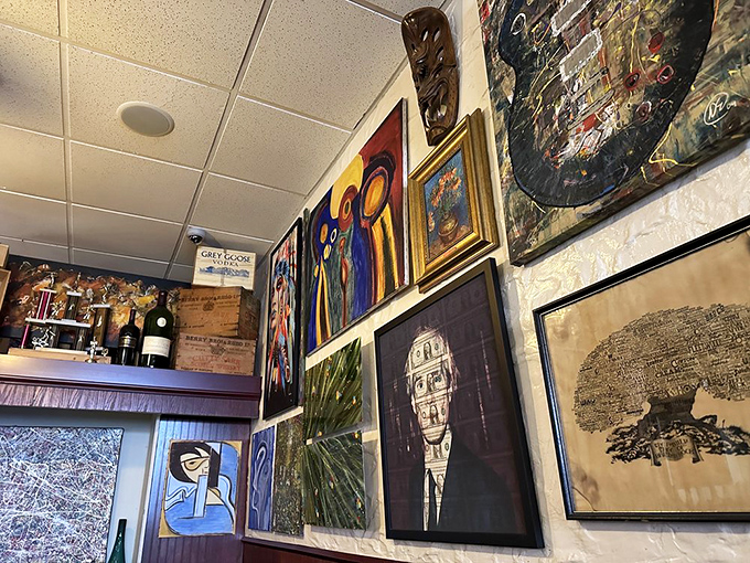 An art gallery where the admission price is a good meal. These walls have absorbed decades of laughter, clinking glasses, and satisfied sighs. 