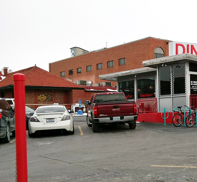 The parking lot&mdash;where hungry patrons leave their vehicles before entering a world where calories don't count and gravy is considered a beverage.