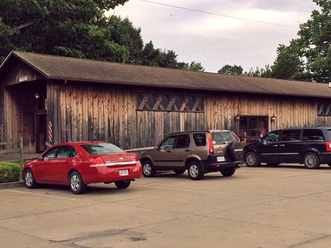 Plenty of parking for your pilgrimage to this temple of pizza built inside architectural history.