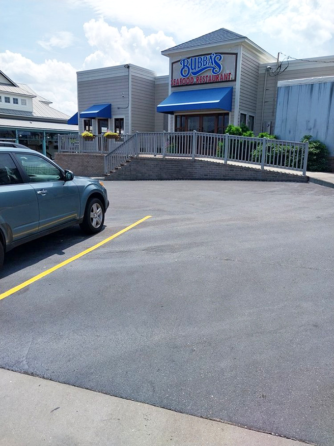 The parking lot – where seafood pilgrimages begin and diet resolutions temporarily end. Worth every step to the entrance.