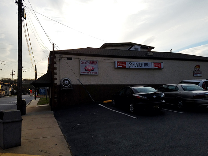 The parking area &ndash; where hungry pilgrims leave their vehicles before embarking on a sandwich journey worth every mile driven.