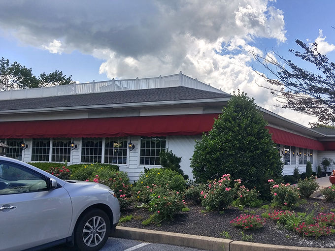 Even the landscaping is welcoming, with flowers that seem to nod "yes, you've made an excellent dining decision today."