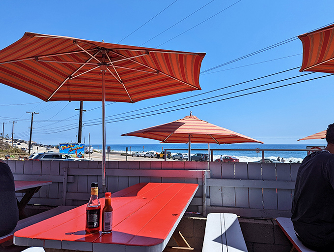 Umbrellas provide shade while you feast, but nothing overshadows the star of the show &ndash; that magnificent ocean view and the food it inspires.