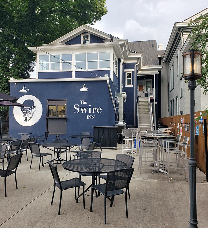 The outdoor patio at The Swire Inn&mdash;where summer evenings are measured in empty plates and lingering conversations.