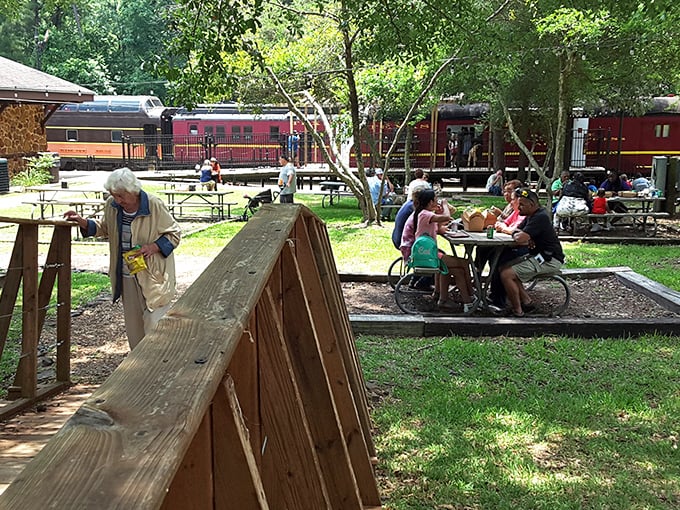 Al fresco dining with a side of railroad ambiance. These picnic areas offer the perfect spot to enjoy lunch with an occasional train whistle soundtrack.