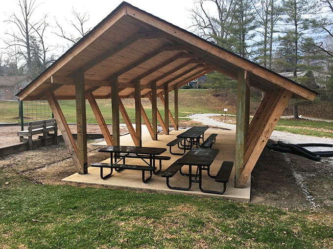 This rustic picnic shelter offers protection from mountain weather while keeping you connected to nature &ndash; think of it as camping with training wheels.