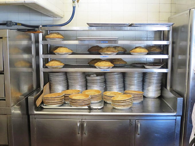 The pie station&mdash;hallowed ground in the burger kingdom. Those aluminum plates have delivered more happiness than Santa Claus on a good year. 