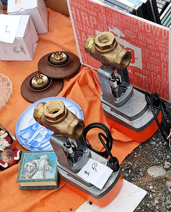 Industrial chic or plumber's paradise? These brass fittings and valves prove that one person's hardware is another's steampunk art project.