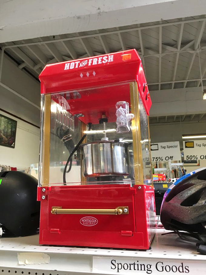 Movie night just got an upgrade! This vintage-style popcorn maker transforms your living room into the best seat in the house.