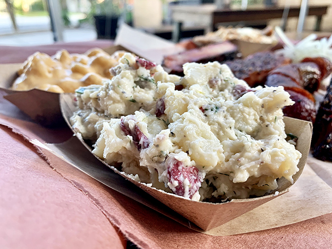 Potato salad that didn't come from a plastic tub at the supermarket. Those red skins aren't just staying on – they're showing off.