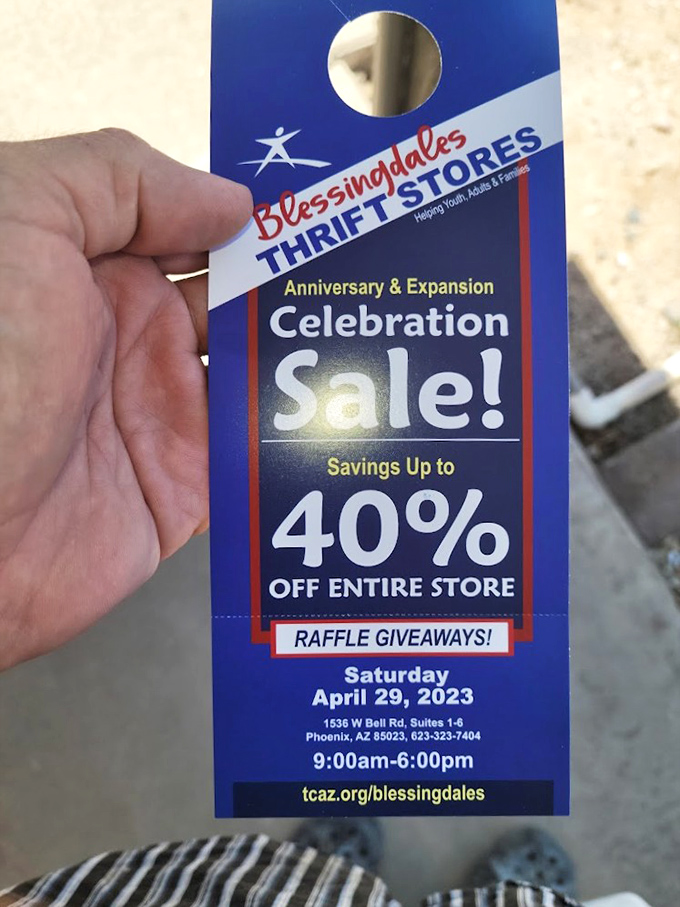 The thrill of the deal gets even better&mdash;40% off during their celebration sale proves good things come to those who thrift.
