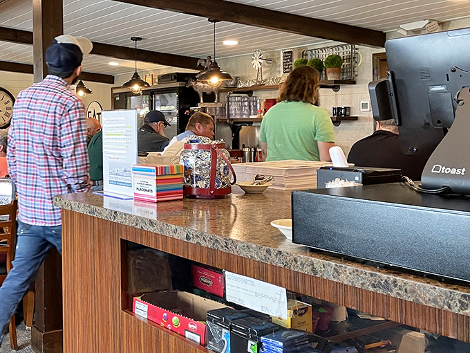 The ordering counter &ndash; that magical place where your breakfast dreams begin their journey toward delicious reality.