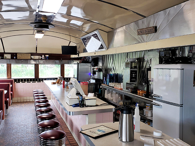 The heart of the operation &ndash; where coffee flows freely, orders fly, and the rhythm of a perfect diner morning plays out like a well-rehearsed symphony.