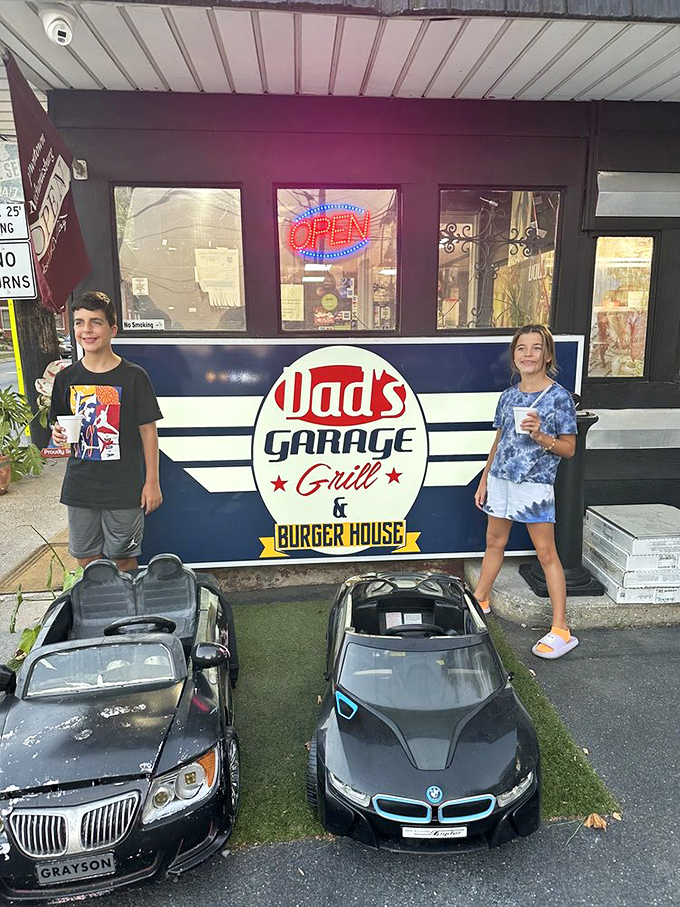 Even the kids' area has automotive flair&mdash;tiny cars for future drivers who've just fueled up on pancakes and possibilities.