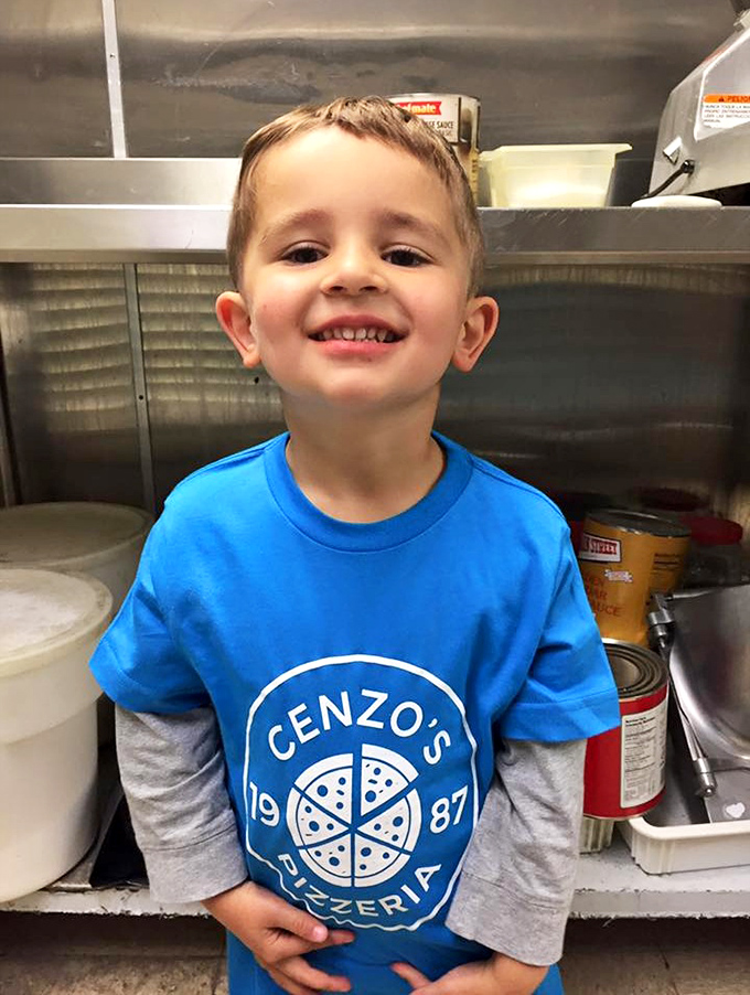 Pizza passion starts young! The next generation of Cenzo's enthusiasts already showing brand loyalty that most corporations would envy.