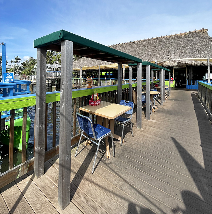 Covered waterfront seating where every meal comes with a side of spectacular Intracoastal views.