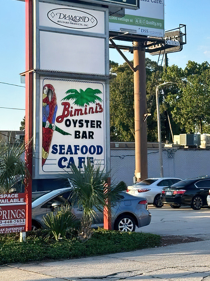 Signage that promises exactly what it delivers &ndash; seafood worth stopping for, no marketing department required.