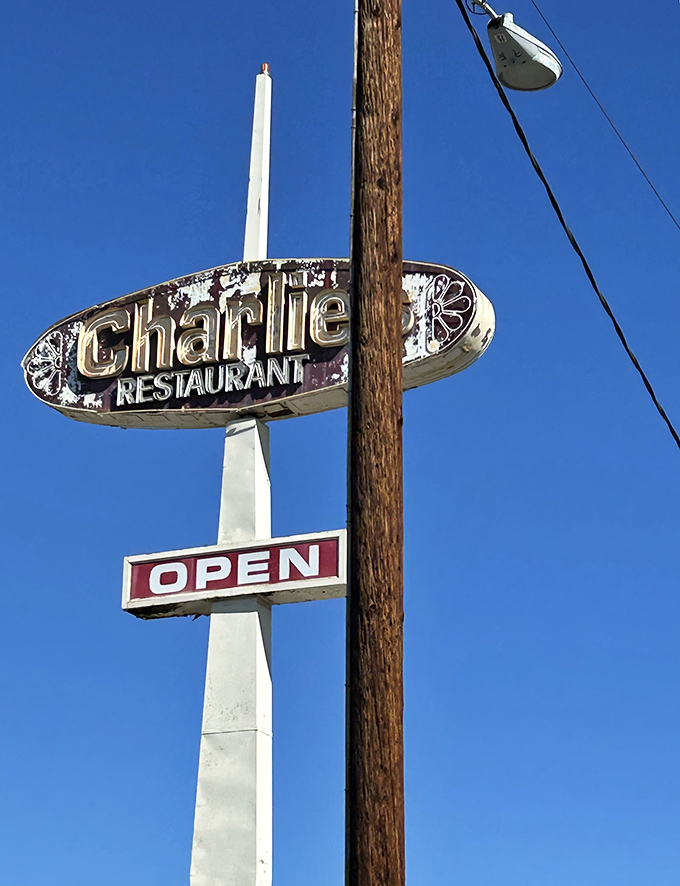 That classic sign against the blue California sky &ndash; a beacon of breakfast hope on East Valley Parkway.