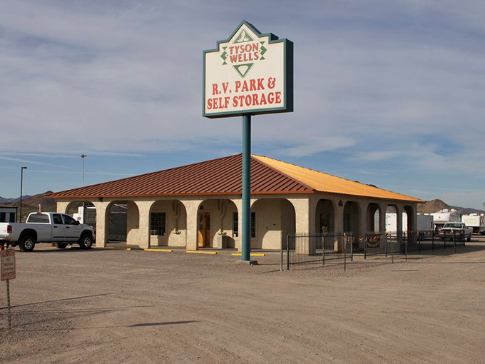 The command center of desert commerce&mdash;Tyson Wells' headquarters stands sentinel over acres of treasure hunting grounds.
