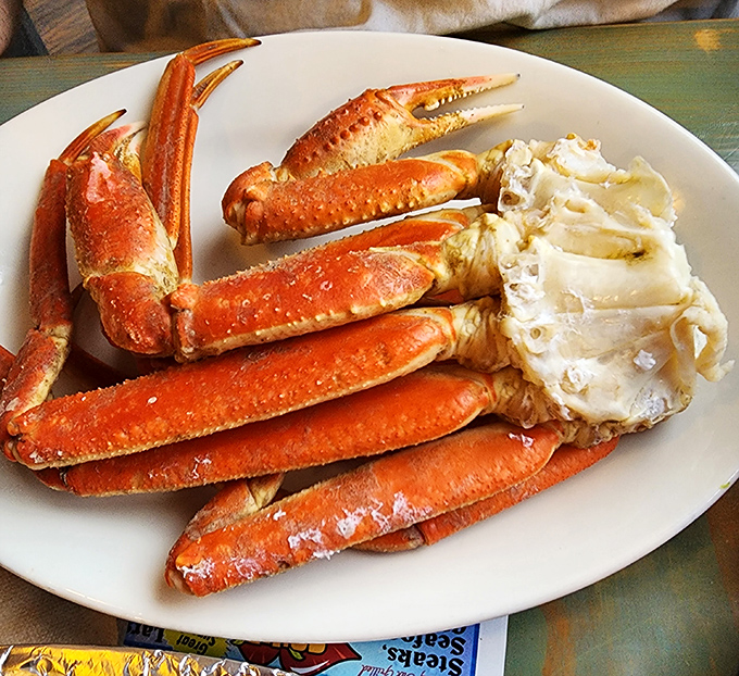 Snow crab legs—nature's way of saying good things come to those willing to work for their dinner with tiny forks.