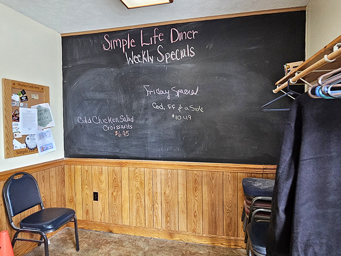 The specials board &ndash; where daily inspiration meets Midwestern practicality, and Friday's fish fry tradition lives on in chalk-written glory.
