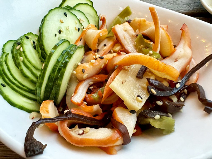 This isn't just squid salad &ndash; it's an edible work of art that makes vegetables exciting even to committed carnivores.