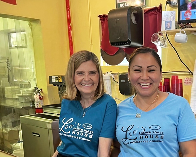 The smiles behind the food&mdash;Leo's staff wearing their signature blue shirts and the kind of genuine warmth that can't be trained.