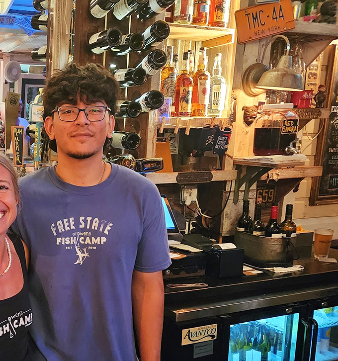 The staff wears their Fish Camp pride like a badge of honor &ndash; these aren't just servers, they're ambassadors of Florida seafood culture.