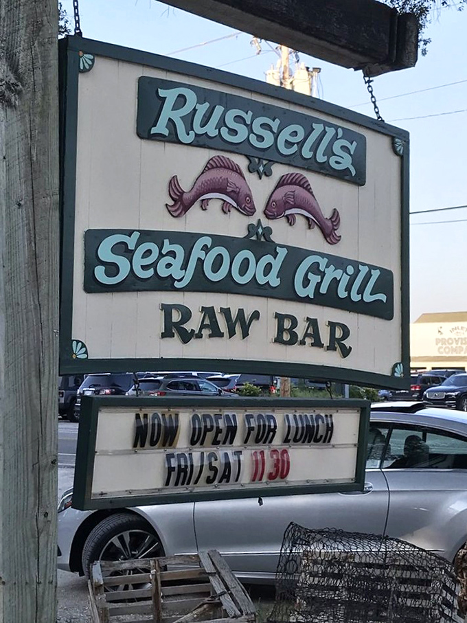 The sign that answers life's most important question: "When can I get my next seafood fix?" Mark your calendars accordingly.