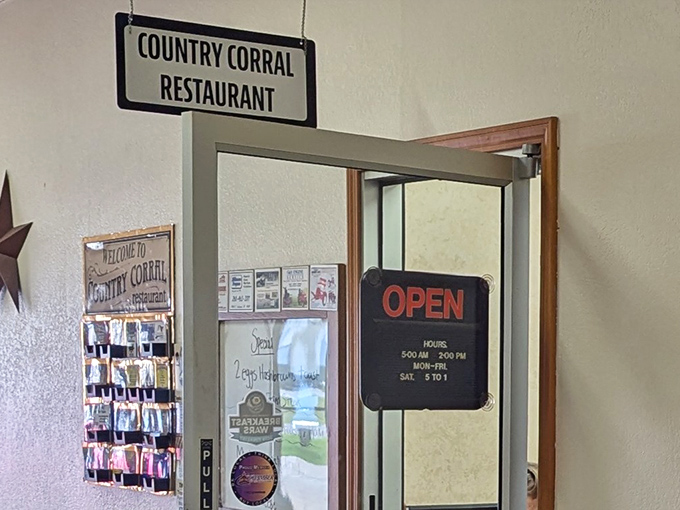 Those magical words "OPEN" that promise refuge for hungry travelers and locals alike, with hours generous enough to satisfy both early birds and lunch crowds.