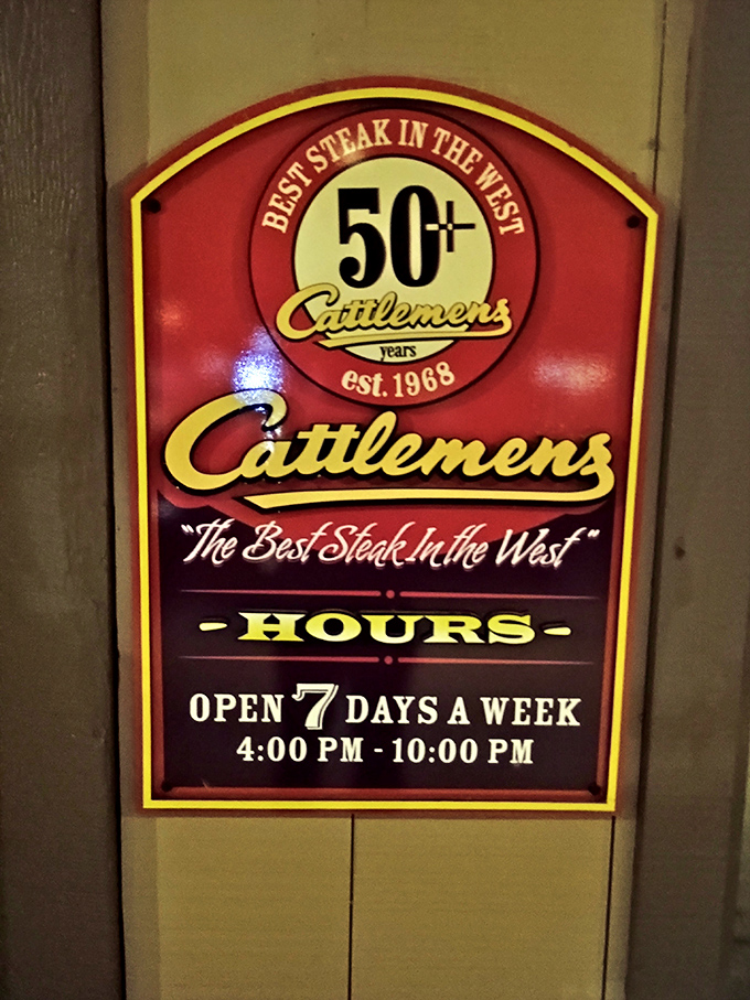 "Best Steak in the West" isn't just a slogan&mdash;it's a fifty-year promise. These hours are worth memorizing for your next craving.