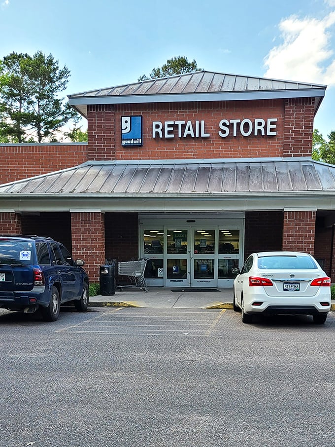 The welcoming entrance to bargain paradise, where shoppers arrive with $27 and leave with carts full of possibility.
