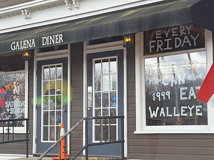 The storefront's Friday walleye special advertised right in the window shows they're proud of their signature dish.