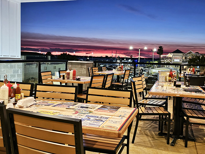 Sunset dining on the terrace isn't just a meal&mdash;it's dinner theater where Mother Nature provides the most spectacular backdrop in town.