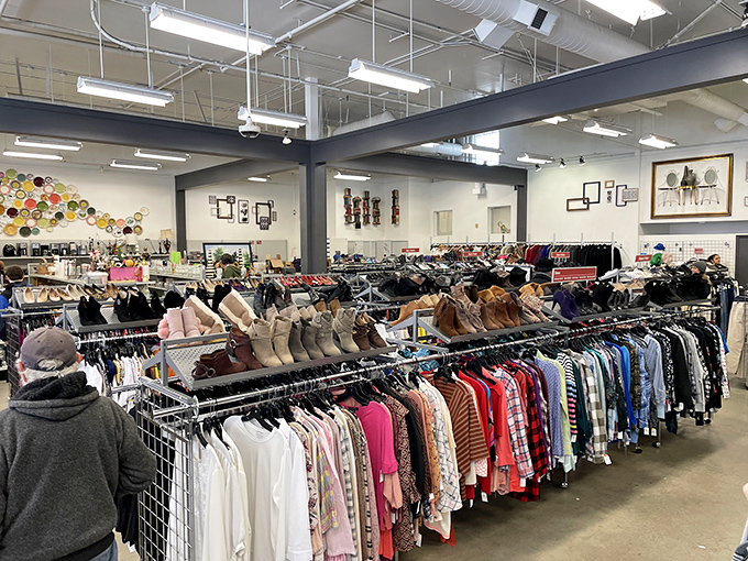 The wide-angle view reveals the democratic nature of thrifting &ndash; all ages, styles, and budgets united in the universal quest for that perfect find.