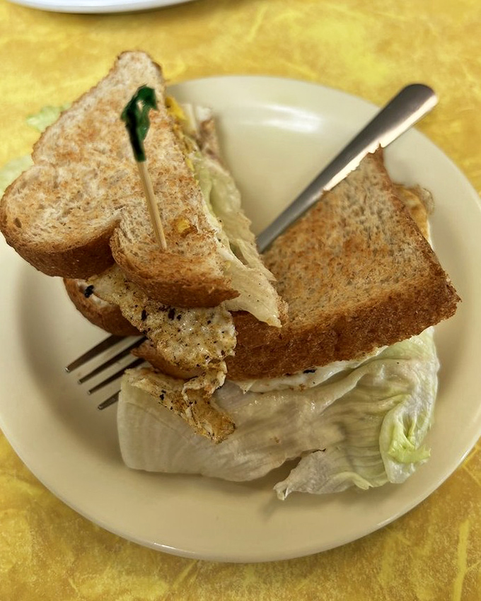 This sandwich isn't playing hard to get&mdash;it's secured with toothpick authority, promising stability in an otherwise chaotic world.