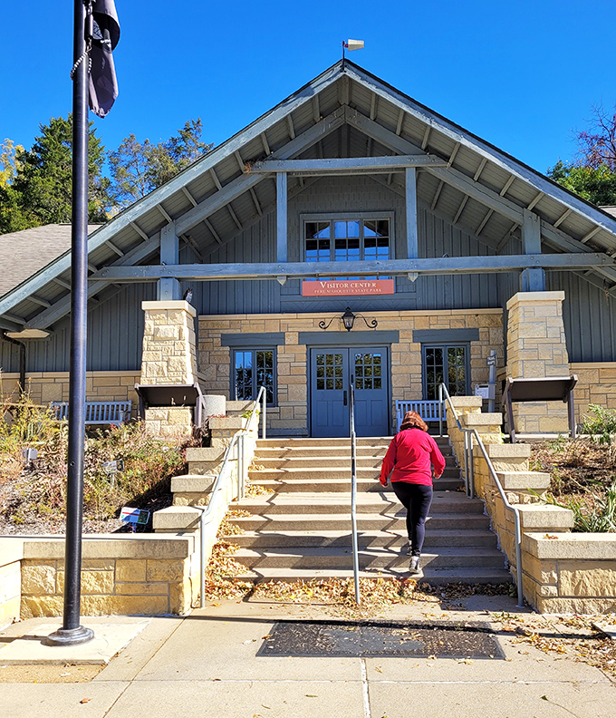 The visitor center beckons with promises of trail maps, wildlife exhibits, and restrooms with actual plumbing&mdash;the holy trinity of outdoor adventure infrastructure.