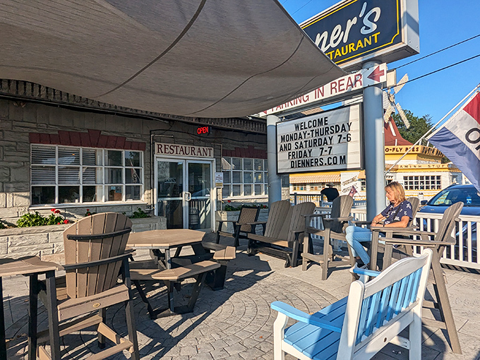 The outdoor waiting area where strangers become temporary friends, united by the universal language of "worth the wait."