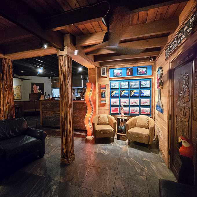 The waiting area feels less like a holding pattern and more like your wealthy friend's Keys cottage, complete with local artwork and comfortable seating.