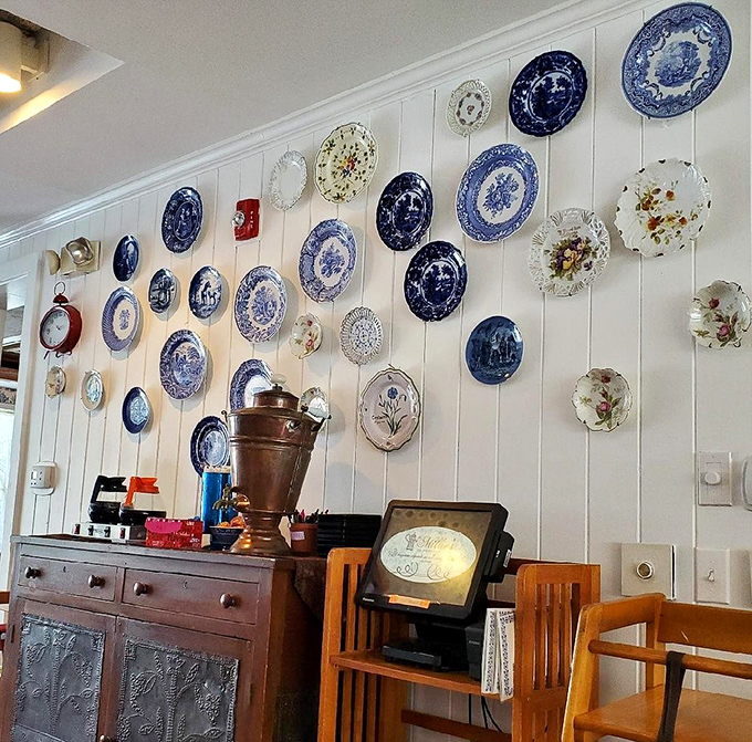 Decorative plates adorn the wall like edible art&mdash;a gallery exhibition where the main attraction is what's on your actual plate.