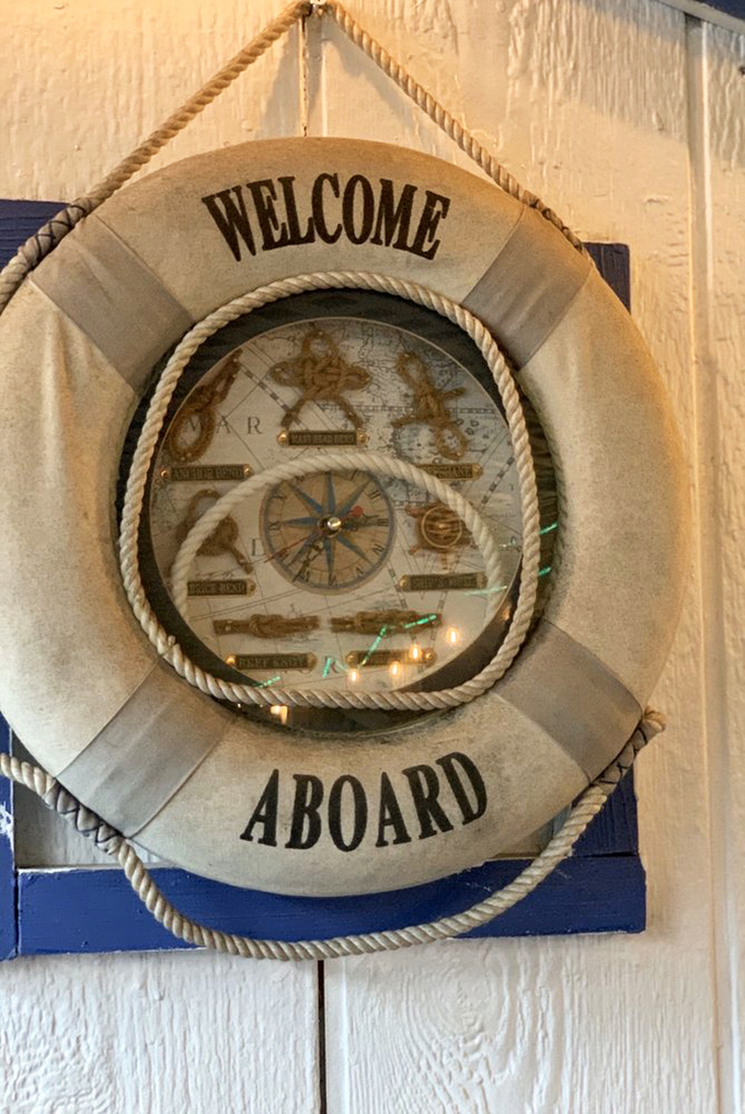 The "Welcome Aboard" life preserver isn't just decoration&mdash;it's a promise that you're about to embark on a delicious nautical adventure.
